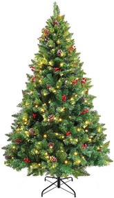 Umělý vánoční stromek s 320 LED diodami, teplý bílý, 210 cm