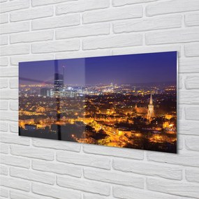 akrylový obraz Gdańsk Město noční panorama 125x50 cm