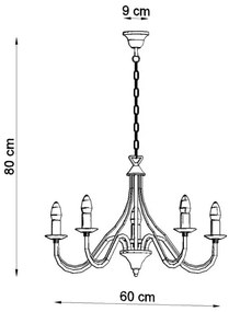 Sollux SL.0218 - Lustr na řetězu MINERWA 5 5xE14/40W/230V černá