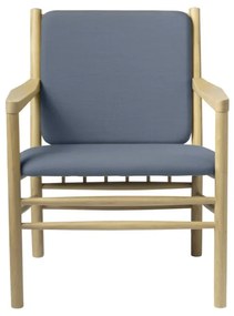 Židle J147 z dubového masivu - textilní potah barva potahu:: světle modrá, Barva rámu:: světlý dub
