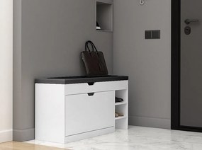 Casarredo - Komfort nábytek Lavice s botníkem RAYES bílá/ekokůže šedá