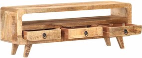 TV stolek 117 x 30 x 41 cm masivní hrubé mangovníkové dřevo 321042