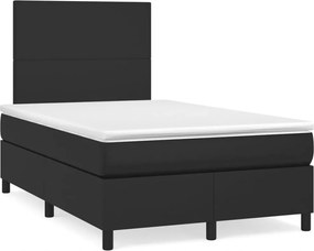 Box Spring Postel S Matrací A Led Černá Umělá Kůže Černá Hladký design 12