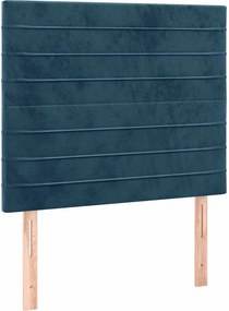 Box spring postel s matrací tmavě modrá 90x190 cm samet 3129247