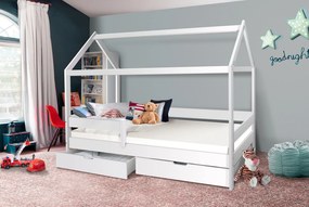 Prodomax Dětská postel domeček Mike bílá 200 x 90 cm