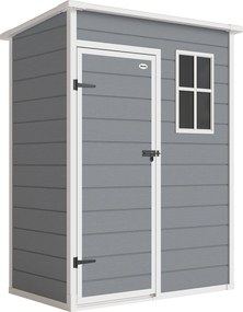 Zahradní kůlna Outsunny 1,14 m² - uzamykatelné dveře, ventilace a okno - rozměry 151D x 92Š x 193V cm - plast, šedá | Aosom