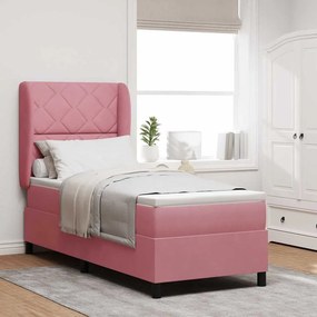 Postel s boxspringem s čelo Růžová 200 x 80 cm samet 3340957