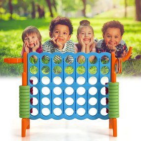 Costway Large Match 4 Jumbo Match 4 Set Modrá + – 84 × 33 × 79 cm, pomerančový