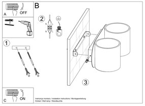 Sollux Lighting Nástěnné svítidlo ORBIS 2 černé