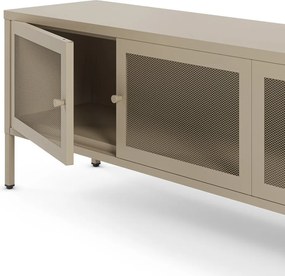 Krémový kovový TV stolek 160x50x35 cm Fayna – Marckeric