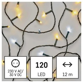 LED vánoční řetěz blikající 12m IP44 CW/WW časovač