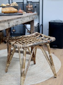 Ratanová antik stolička se zajímavým sedákem Wicker - 46*36*46cm