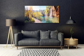 Plexisklo-obraz Jezero Krajina Vodopád 120x60 cm