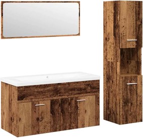 4dílná koupelnová sestava old wood kompozitní dřevo 3328599