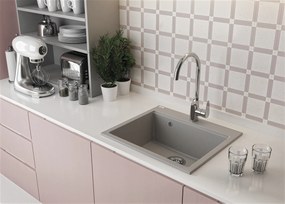 Laveo Tau, 1-komorový granitový dřez 900x500x215 mm, šedá, LAV-SBT_5109