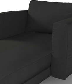 Potah na IKEA Norsborg šezlong s loketními opěrkami barva černá látka pletený vzor