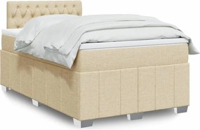 Box spring postel s matrací krémová 120x190 cm textil 3287019