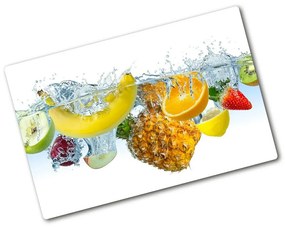 Wallmuralia Kuchyňská deska velká skleněná Ovoce pod vodou 80x52 cm