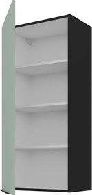 ARIA sc | horní skříňka 50 G-108 1F policová | 50 cm | EXTRA VYSOKÁ | ANTI FINGERPRINT povrch | černá/aquamarine