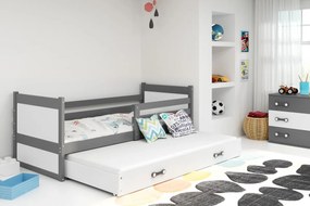 BMS Group Dětská postel s přistýlkou Rico 2 Grafit/bílá 200x90