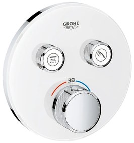 Grohe Grohtherm Smart Control - podomítkový termostat na dva spotřebiče, kulatý tvar, bílá / chrom, 29151LS0