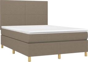 Box spring postel s matrací a LED taupe 140x200 cm textil 3135281