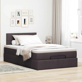 Osmanský rám postele s matrací tmavě hnědá 120x190cm textil 3311445