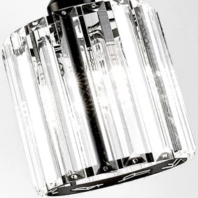 Toolight, křišťálová závěsná lampa E27 60W APP511-1CP, černá, OSW-08551