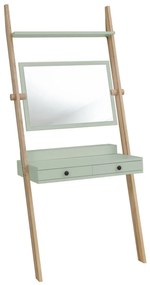 Ragaba Toaletní stolek se zrcadlem Hilding, 49x79x183 cm, šedozelená/přírodní