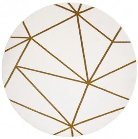 Dywany Łuszczów, Kusový koberec Emerald 1013 cream and gold kruh, 120x120 (průměr) kruh, bílá, ložnice