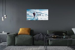 Obrazy na plátně Lezení na hory v zimě 140x70 cm