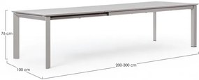 BIZZOTTO Rozkládací zahradní stůl KONNOR 200x110 cm světle šedá 0662721