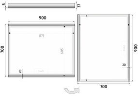 Nimco LED zrcadlo 900x700 - ZP 12019