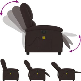 Elektrické masážní polohovací křeslo tmavě hnědé textil 3204157