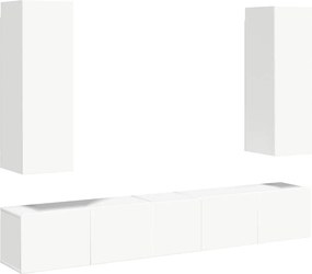 5dílný set TV skříněk bílý kompozitní dřevo 3078655