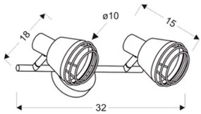 Nástěnné bodové svítidlo NERIA 2xE14/40W/230V černá/měděná