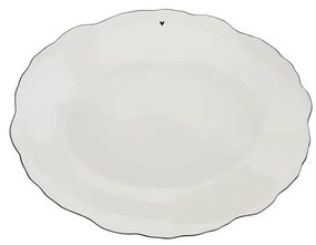 Bastion Collections Keramický servírovací talíř White Ruffle, bílá barva, keramika
