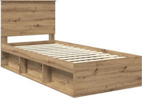 Rám postele Umělecký dub 100 x 200 cm Masivní borové dřevo 3409398