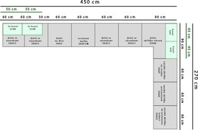 Kuchyňská linka ASPEN b | 450x270 cm | zásuvky METALBOX | SOKL v CENĚ | bílá lesk