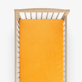 Goldea nepropustné froté prostěradlo do dětské postýlky - oranžové 70 x 140 cm