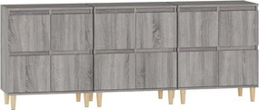 Příborníky 3 ks šedé sonoma 60 x 35 x 70 cm kompozitní dřevo 3185773