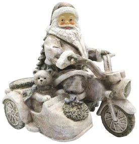 Dekorace Santa na motorce - 13*10*13 cm