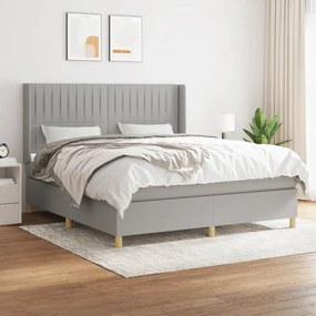 Box spring postel s matrací světle šedá 180 x 200 cm textil 3132169