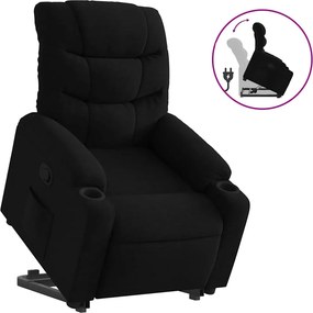 Zvedací polohovací křeslo černé textil 3206647