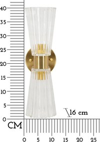 Skleněné nástěnné svítidlo ve zlaté barvě Prague – Mauro Ferretti