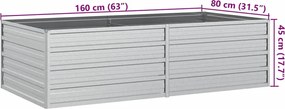 vidaXL Zahradní vyvýšený záhon 160x80x45 cm pozinkovaná ocel [316884] Barva: Stříbrná