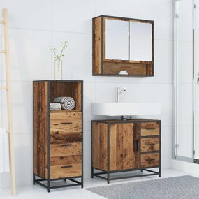 Sada koupelnového nábytku 3 ks Staré dřevo 65 x 33 x 60 cm 3402332