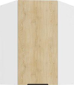 CREMONA bc | horní kuchyňská skříňka 60x60 GN-90 1F (45°) rohová s policemi | 60x60 cm | VYSOKÁ | bílá/cremona
