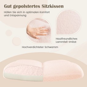 Costway Židle se zkříženýma nohama na kolečkách Otočná židle bez – růžový