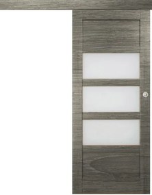 posuvné interiérové dveře na stěnu vasco doors BRAGA model B Průchozí rozměr: 70 x 197 cm, Orientace dveří: Levé dveře, Dekor: Dub Santa